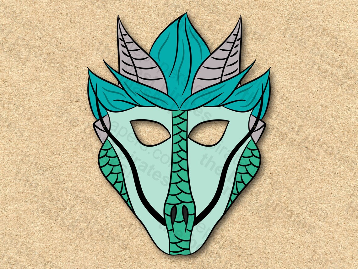 Kind Dragon Mask Printable Paper DIY for Kids and Adults. PDF - Etsy