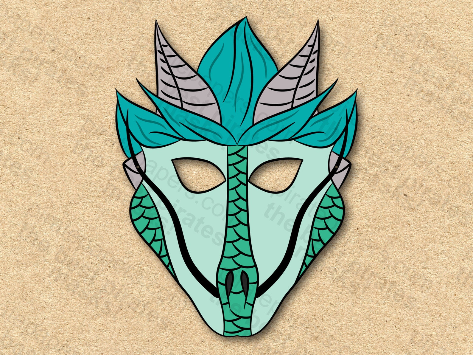 Kind Dragon Mask Printable Paper DIY for Kids and Adults. PDF - Etsy