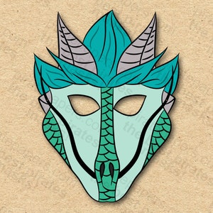 Kind Dragon Mask Printable Paper DIY for Kids and Adults. PDF - Etsy