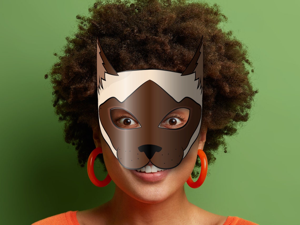 Cat Siamese Mask Printable Breed, Paper DIY for Kids and Adults. PDF ...