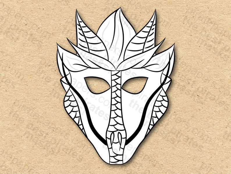 Kind Dragon Mask Printable Coloring Paper DIY for Kids and - Etsy