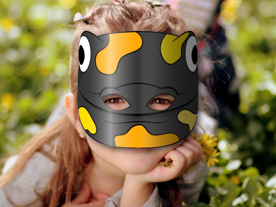 Salamander Mask Printable, Paper DIY for Kids and Adults. PDF Template ...