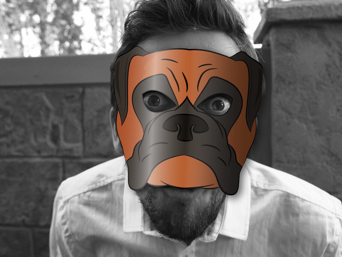 Dog Boxer Mask Printable Breed Paper DIY for Kids and Adults. - Etsy