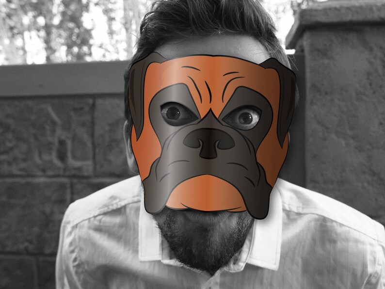 Dog Boxer Mask Printable Breed Paper DIY for Kids and Adults. - Etsy