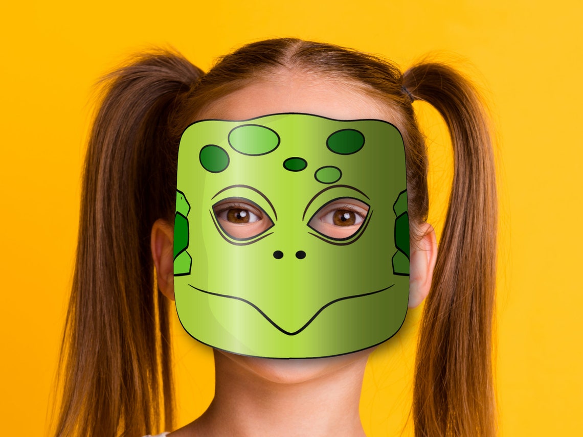 Turtle Mask Printable, Paper DIY for Kids and Adults. PDF Template ...