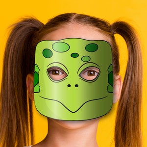 Turtle Mask Printable, Paper DIY for Kids and Adults. PDF Template ...