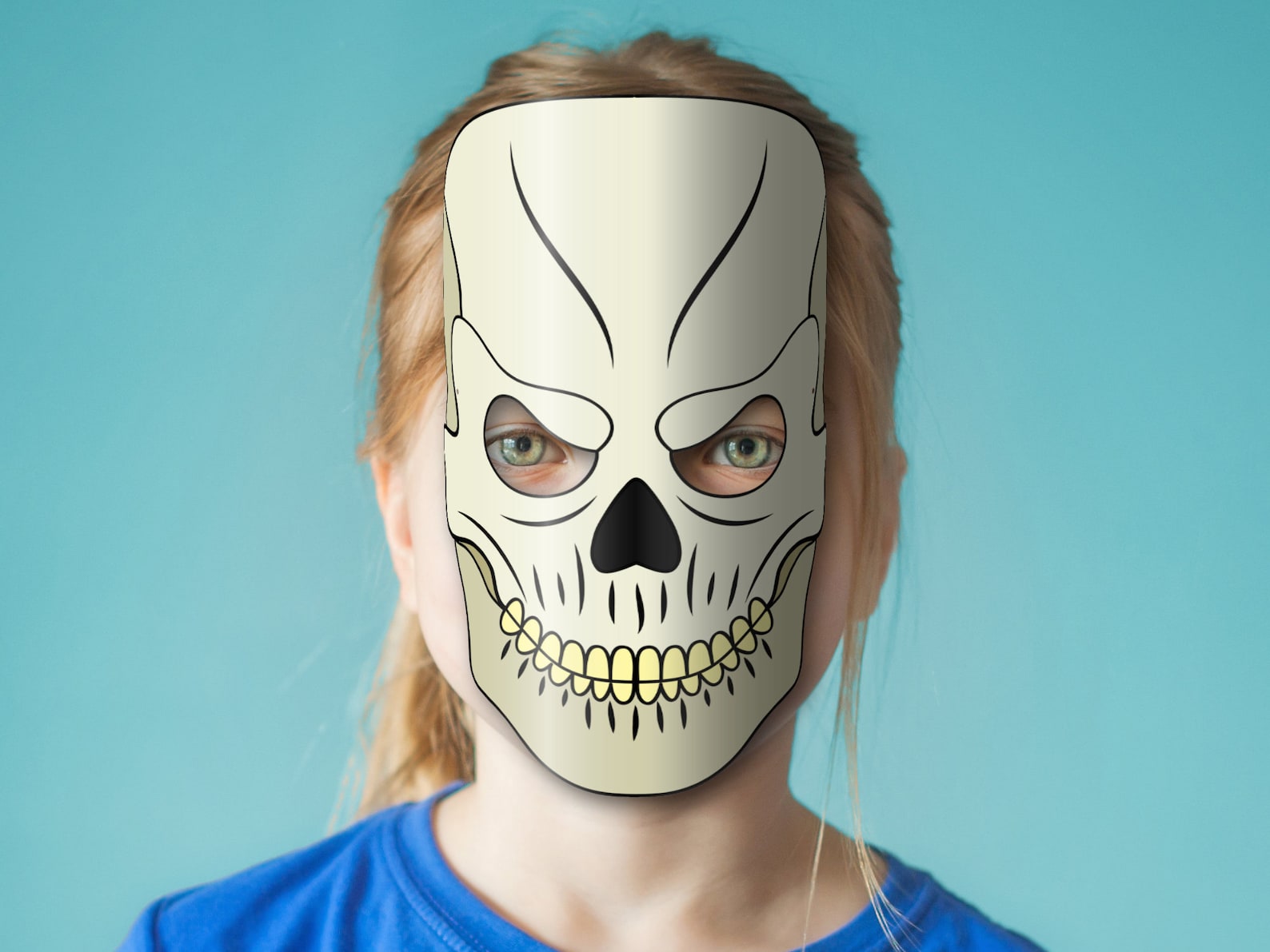 Skull Mask Printable, Paper DIY for Kids and Adults. PDF Template ...