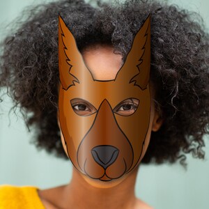 Kangaroo Mask Printable, Paper DIY for Kids and Adults. PDF Template ...