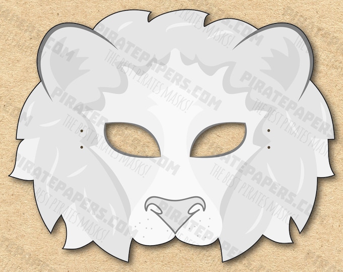 African Animals Printable Coloring Masks, Lion Mask, Hyena Mask ...