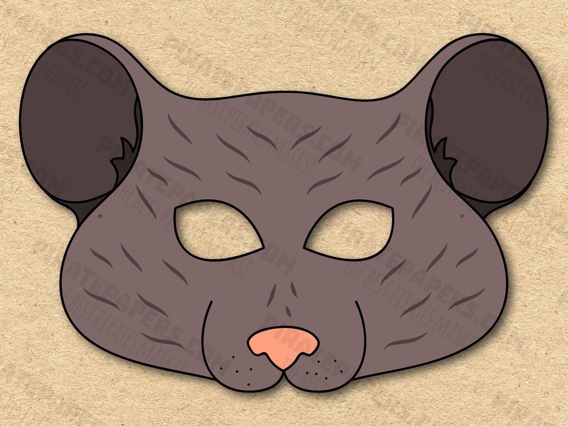Mouse Mask Printable, Paper DIY for Kids and Adults. PDF Template ...