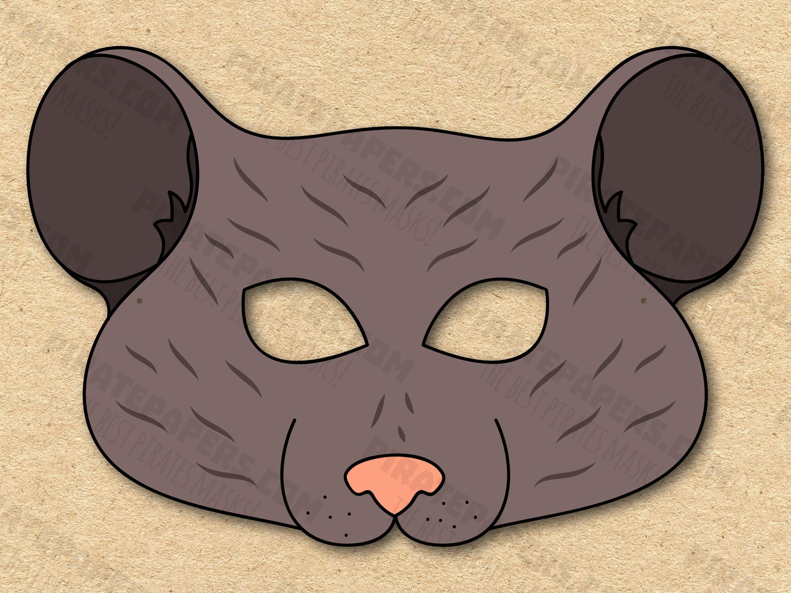 Mouse Mask Printable, Paper DIY for Kids and Adults. PDF Template ...