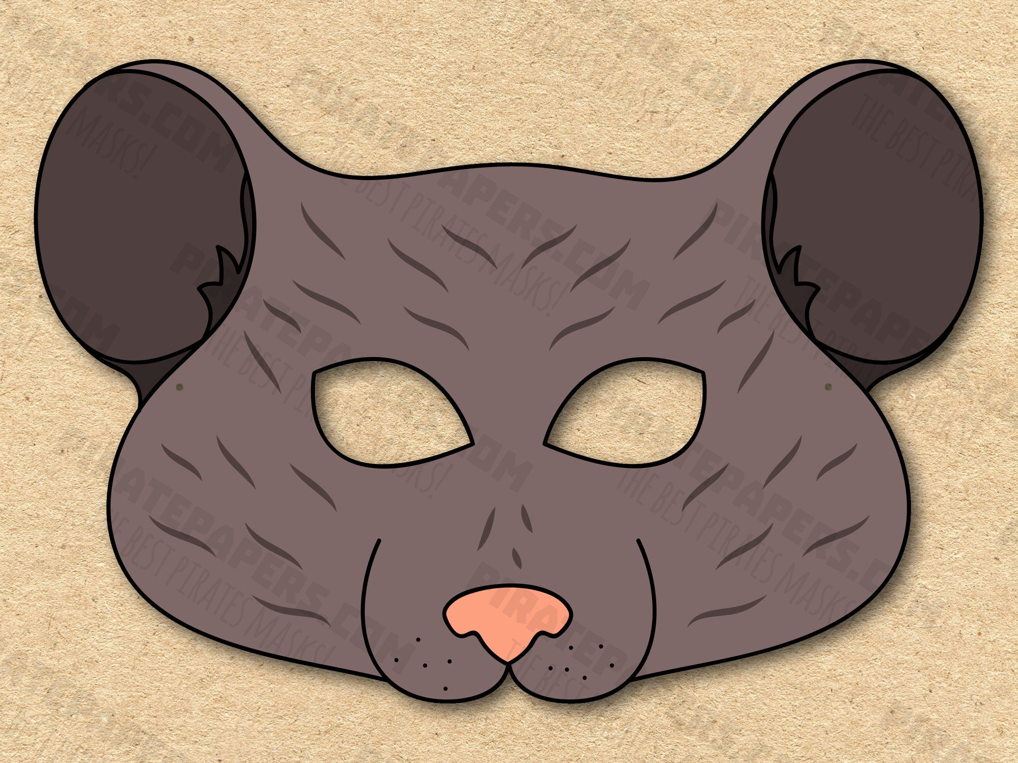 Mouse Mask Printable, Paper DIY for Kids and Adults. PDF Template ...