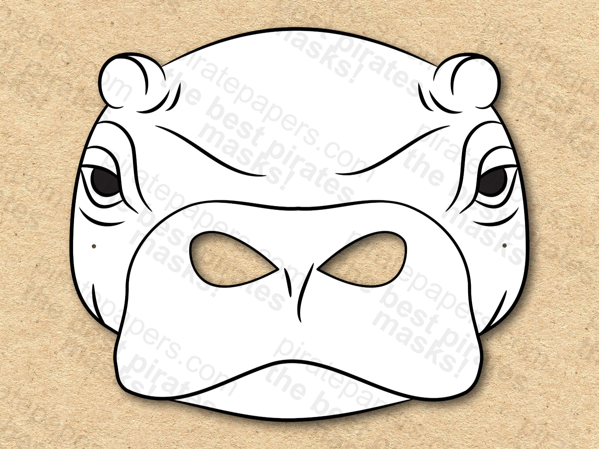 Hippo Mask Printable Coloring Paper DIY for Kids and Adults. - Etsy