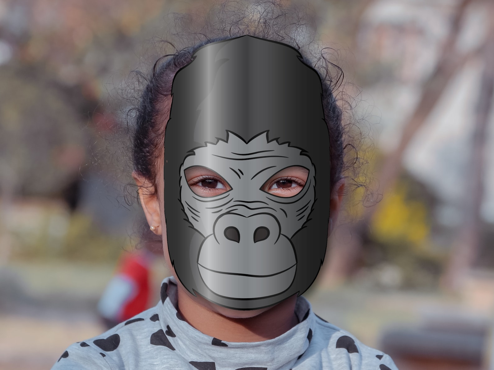 Gorilla Mask Printable, Paper DIY for Kids and Adults. PDF Template ...