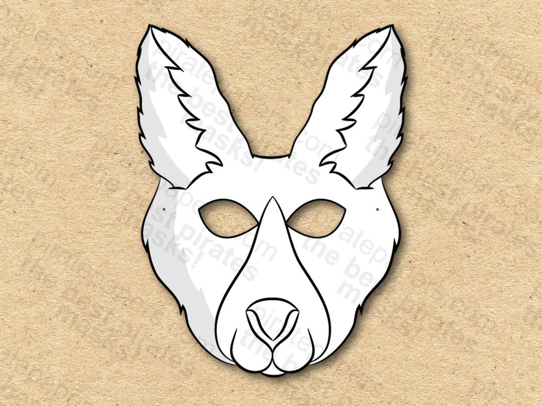 Kangaroo Mask Printable Coloring Paper DIY for Kids and - Etsy