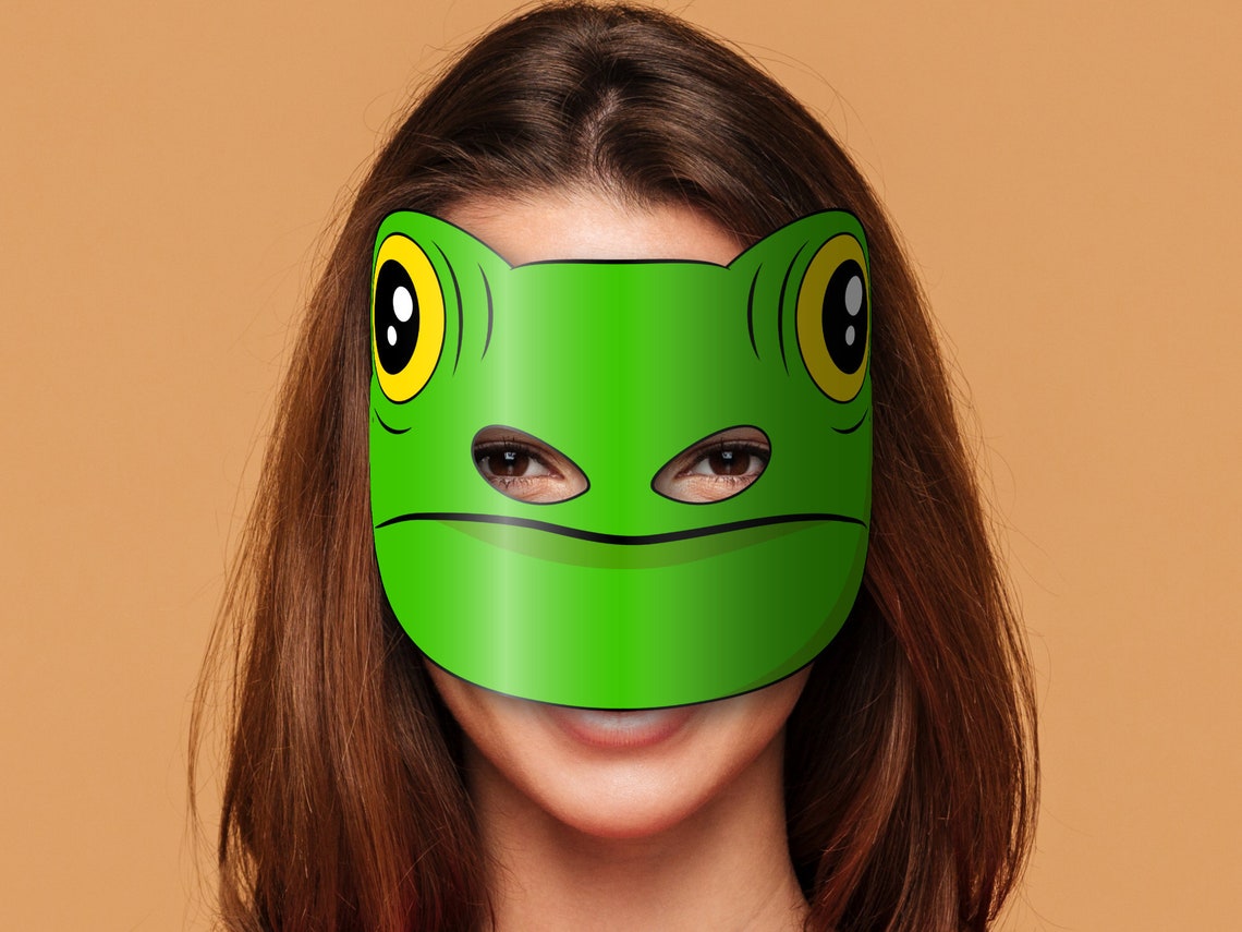 Frog Masks Printable Color Coloring, Paper DIY for Kids and Adults. PDF ...