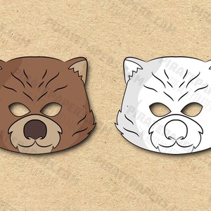 Wombat Masks Printable Color + Coloring, Paper DIY for Kids and Adults ...