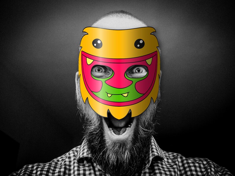 Monster 5 Mask Printable Paper DIY for Kids and Adults. PDF - Etsy