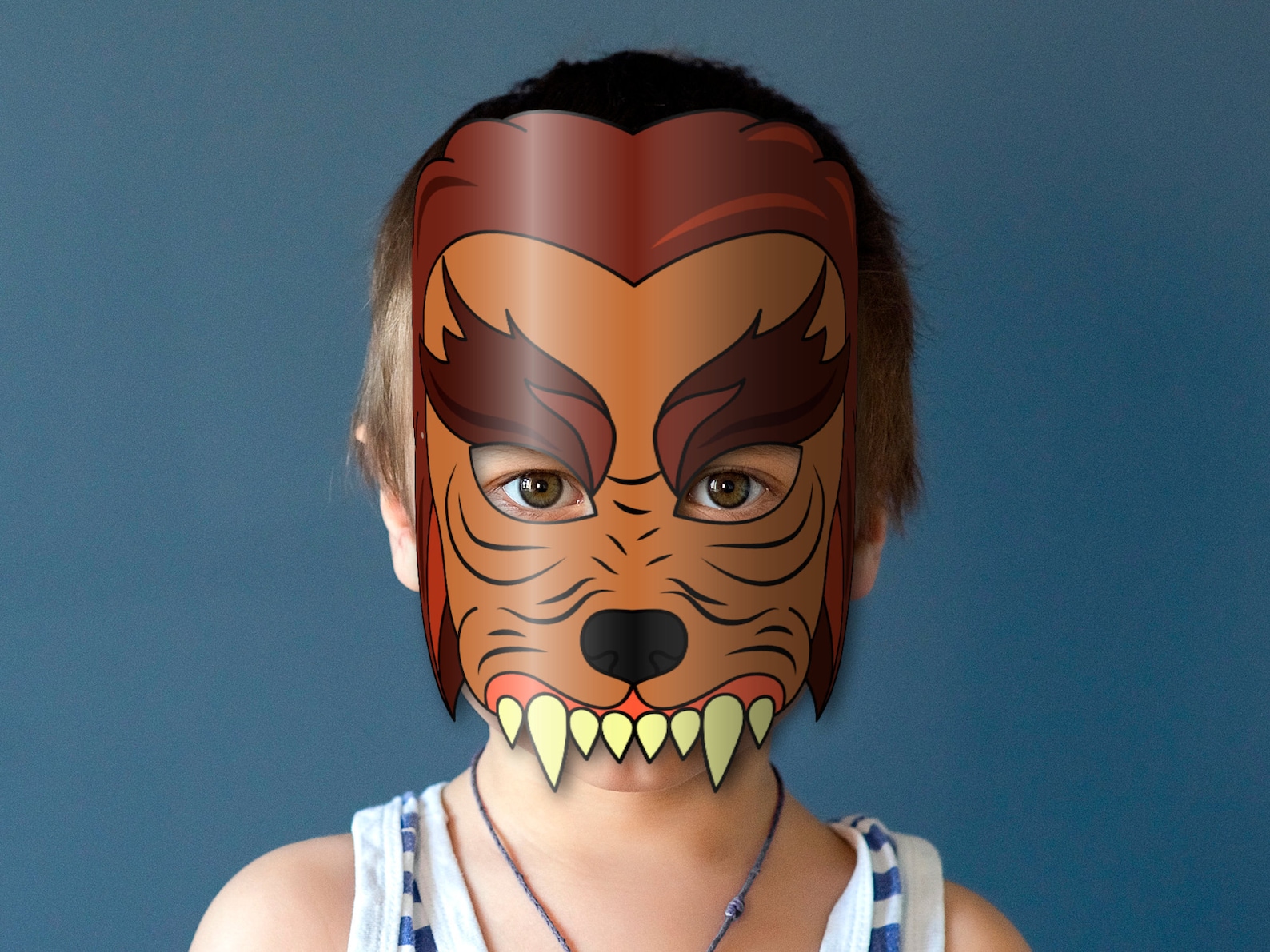 Werewolf Mask Printable, Paper DIY for Kids and Adults. PDF Template ...