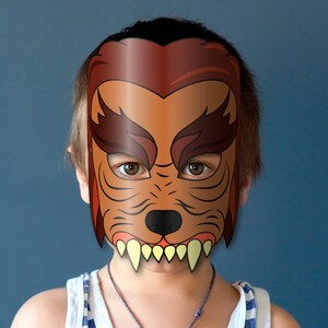 Werewolf Mask Printable, Paper DIY for Kids and Adults. PDF Template ...