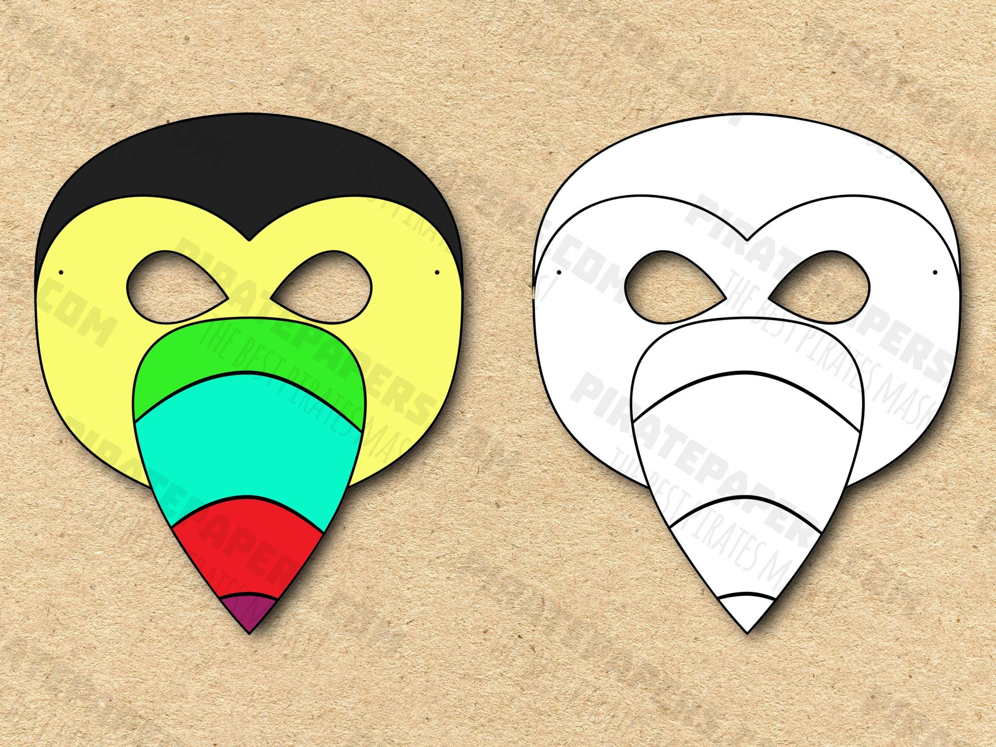 Toucan Masks Printable Color Coloring, Paper DIY for Kids and Adults ...