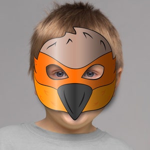Bird Mask Printable, Paper DIY for Kids and Adults. PDF Template ...