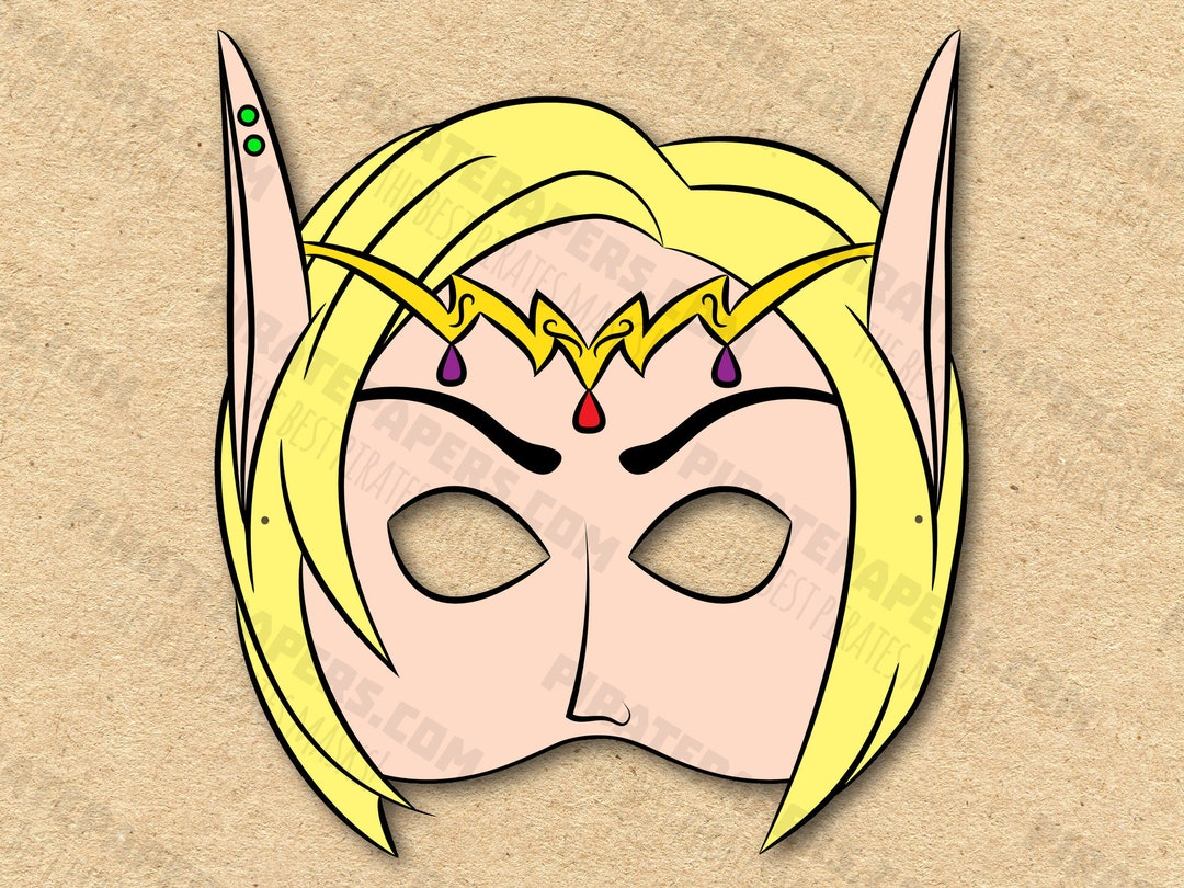 Elf Mask Printable, Paper DIY for Kids and Adults. PDF Template ...