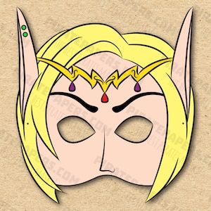 Elf Mask Printable, Paper DIY for Kids and Adults. PDF Template ...