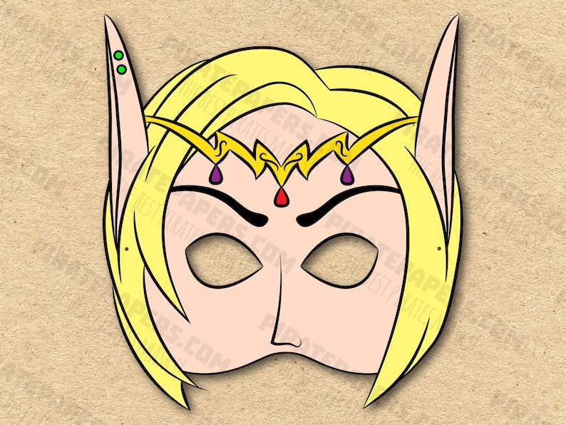 Elf Mask Printable, Paper DIY for Kids and Adults. PDF Template ...