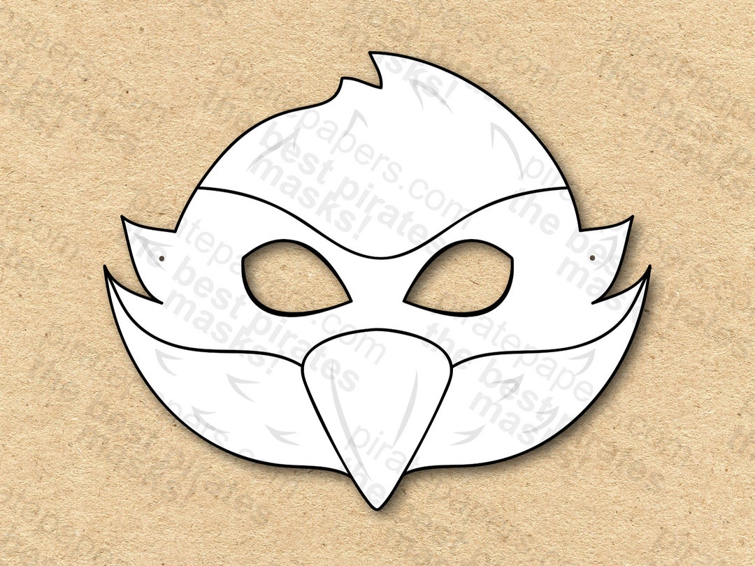 Bird Mask Printable Coloring Paper DIY for Kids and Adults. - Etsy