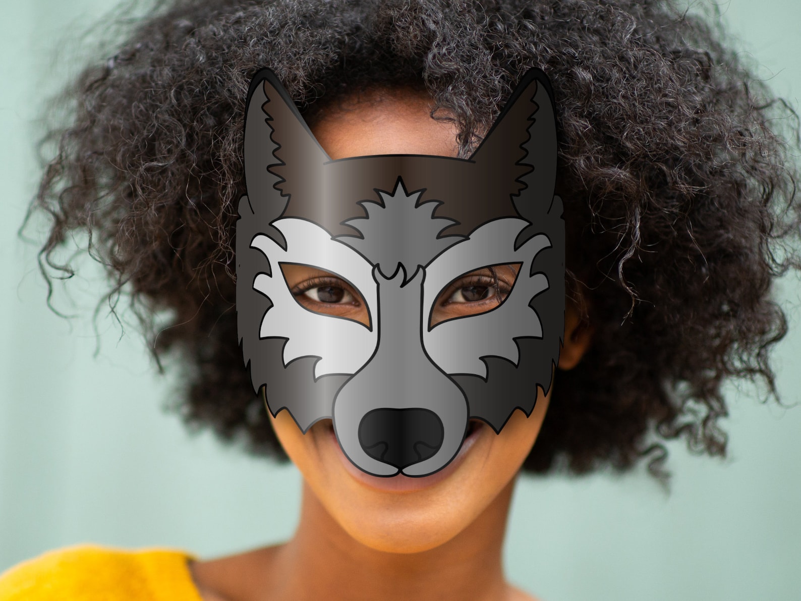 Wolf Mask Printable Wolf Costume Animal Mask Grey Wolf Masks Kids Mask ...
