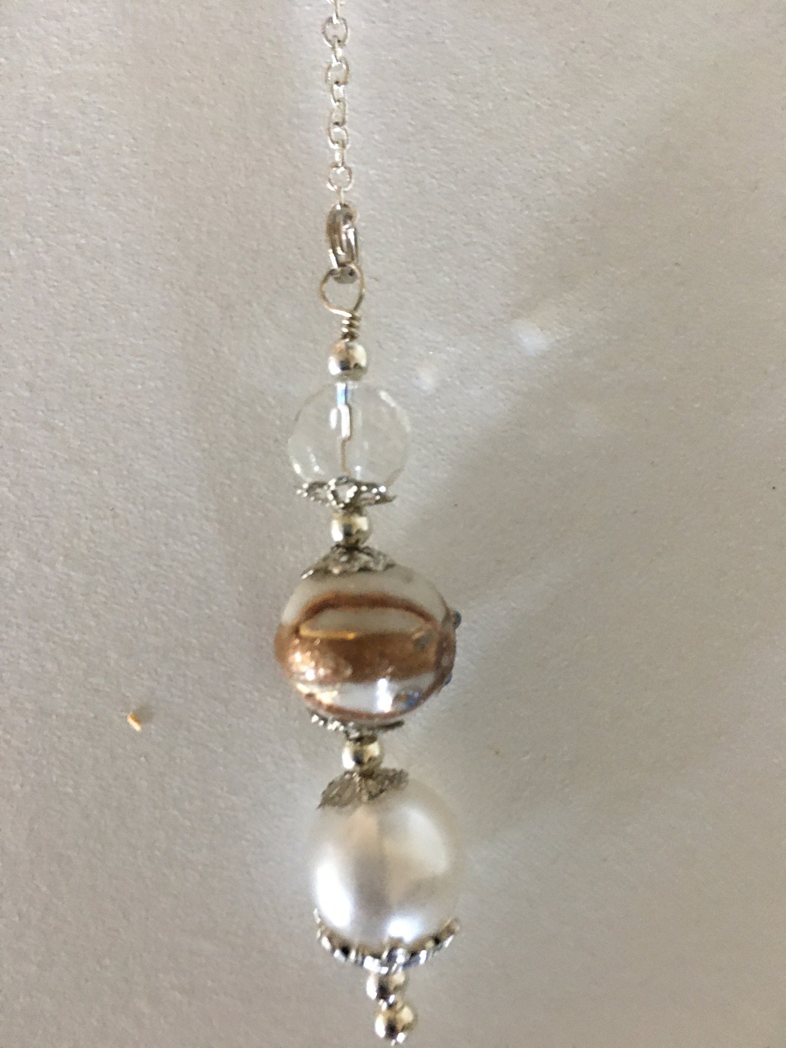 White String-chain Bookmark in White Trimmed in Silver and | Etsy