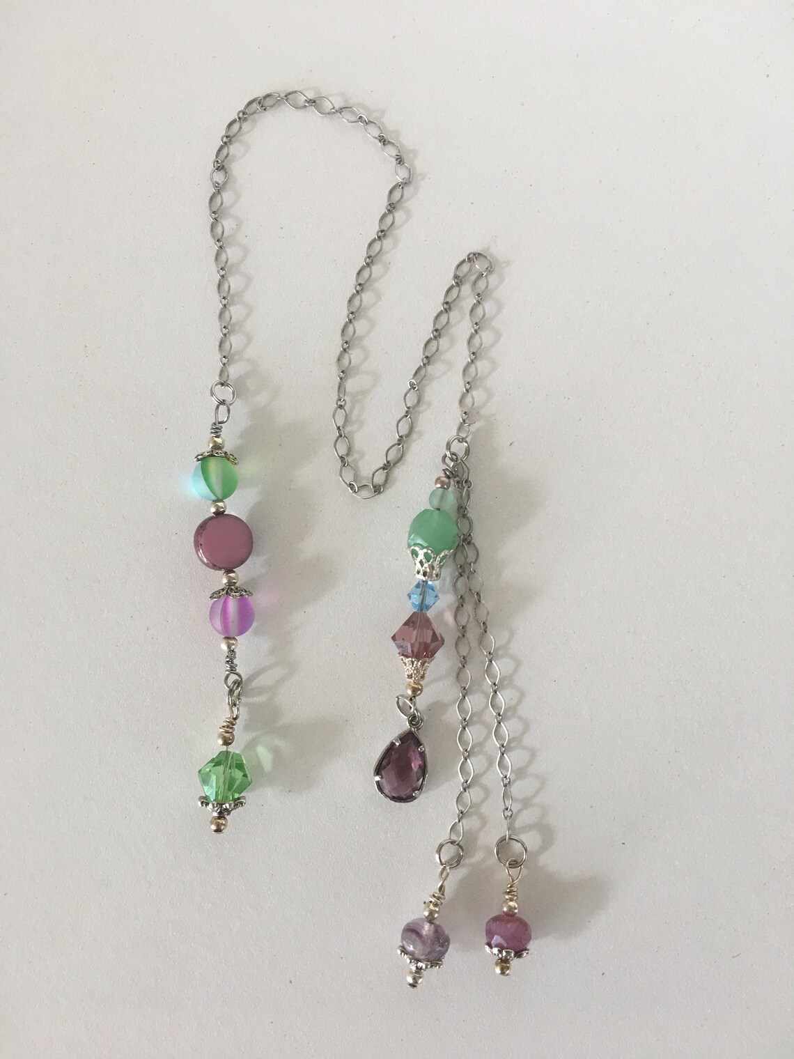Chain Bookmark in Glass Pastel Beading With Silver Caps and - Etsy