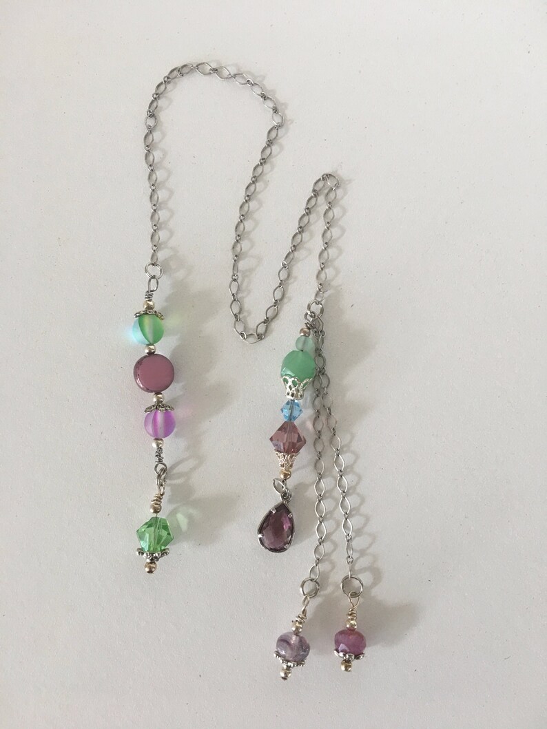 Chain Bookmark in Glass Pastel Beading With Silver Caps and - Etsy