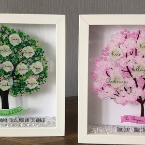 Personalised Pink Family Tree Print - Family Tree - Personalised Family ...