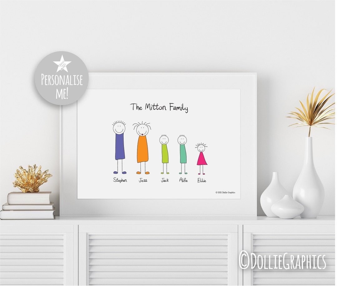 Personalised Stick Family Portrait - Family - Gifts for the Home - New ...