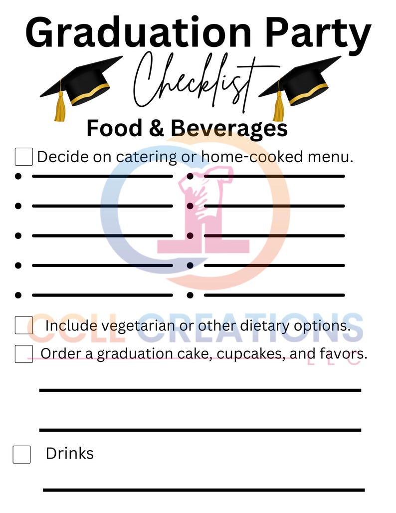 Graduation Party Checklist, Graduation Party Planning Checklist, Grad ...