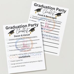 Graduation Party Checklist, Graduation Party Planning Checklist, Grad ...