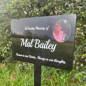 Memorial Stake, Acrylic Memorial, Photo Memorial, Grave Marker, Burial ...