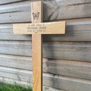Oak Memorial Cross, Grave Marker, Grave Cross, Wooden Cross, Memorial ...