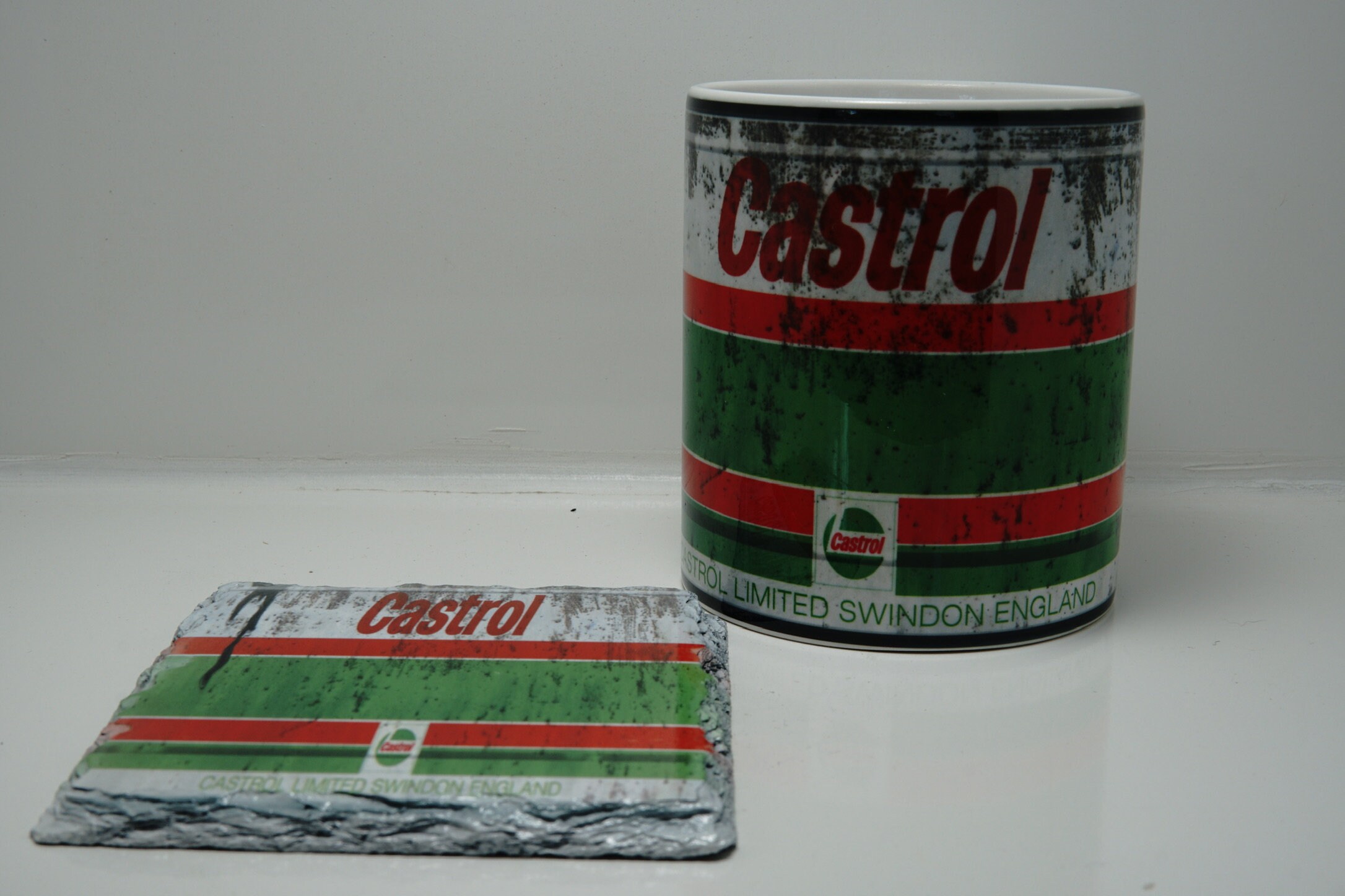 Retro Distressed Oil Can Effect Mug and Coaster Set Gift for - Etsy UK