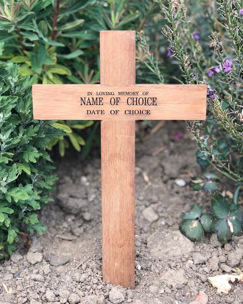 Wooden Memorial Cross Grave Cross Memorial Cross With - Etsy UK