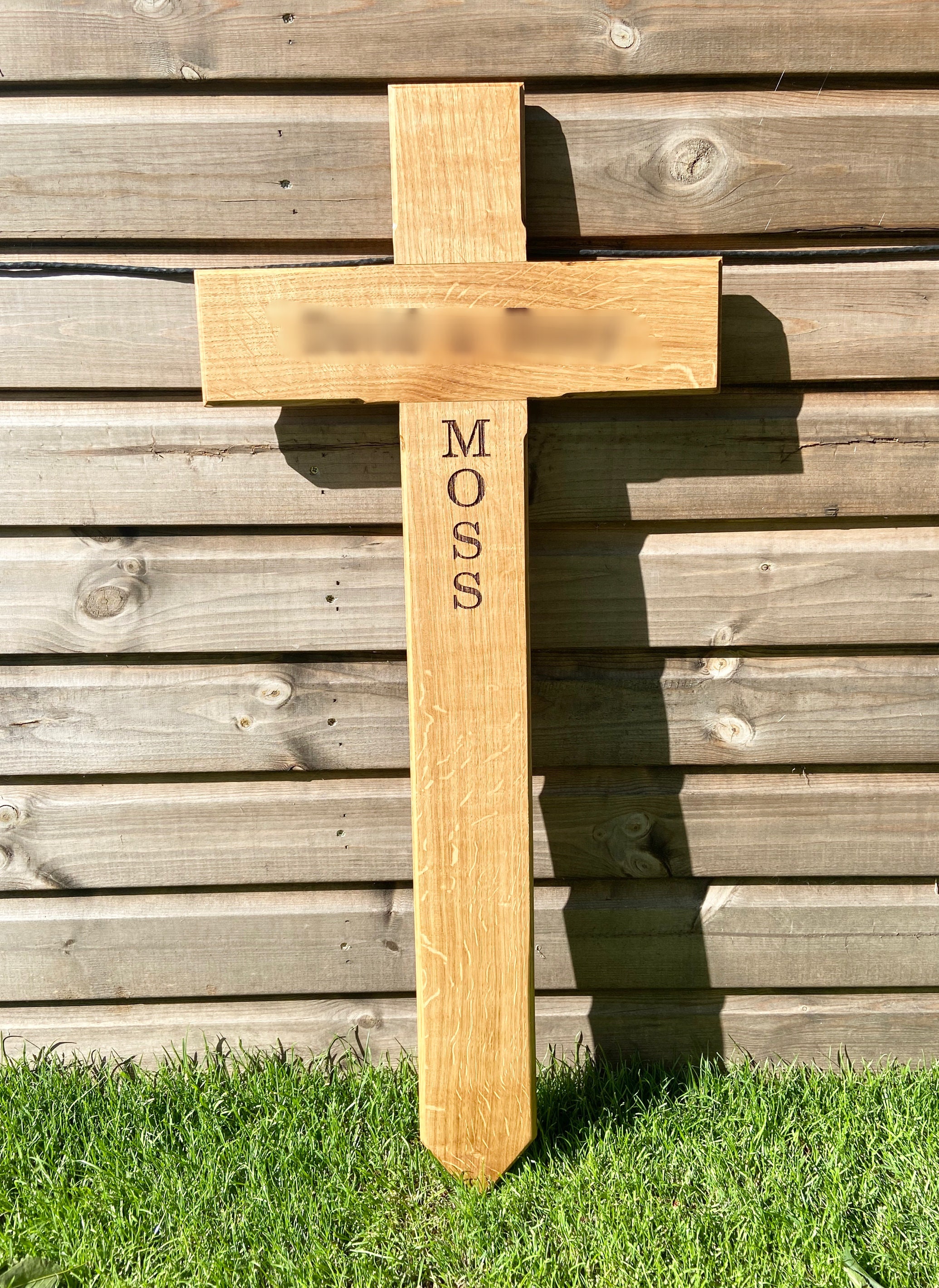 43 XL Wooden Memorial cross with free engrave plaque or | Etsy