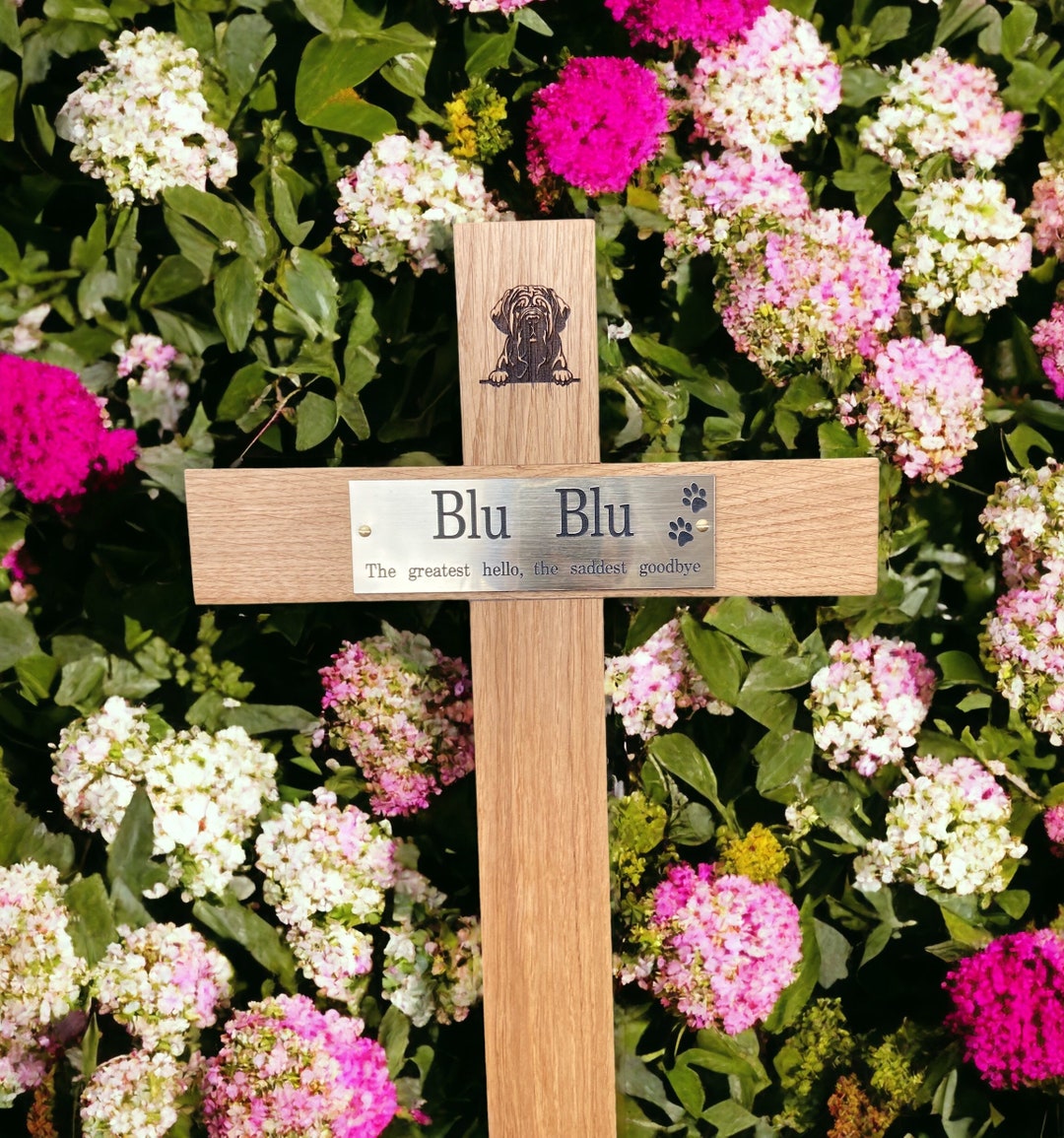 Pet Memorial, Engraved Cross, Wooden Memorial Cross, Grave Cross ...