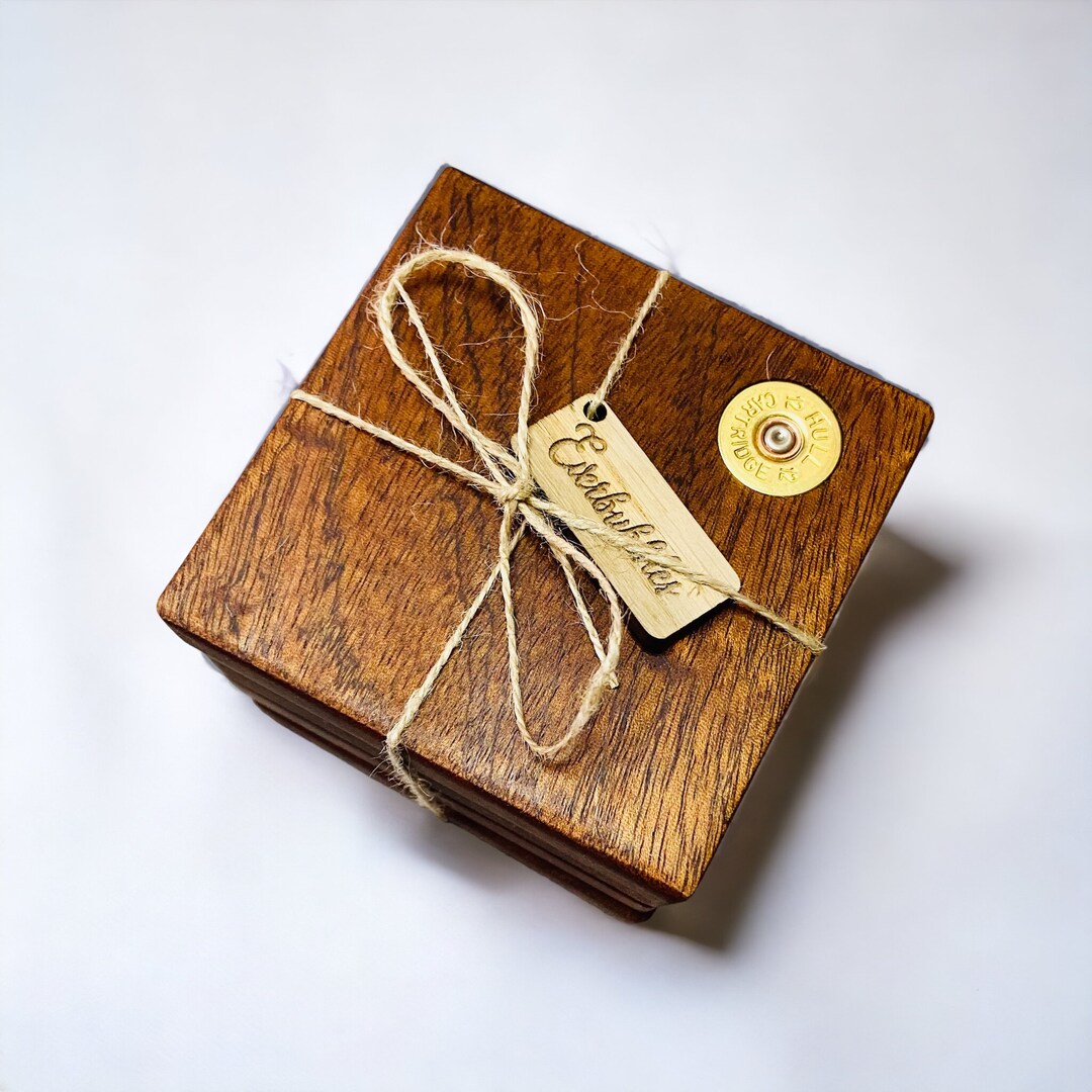 Shotgun Cartridge Coaster Set, Sapele Wood, Rustic, Country Style ...