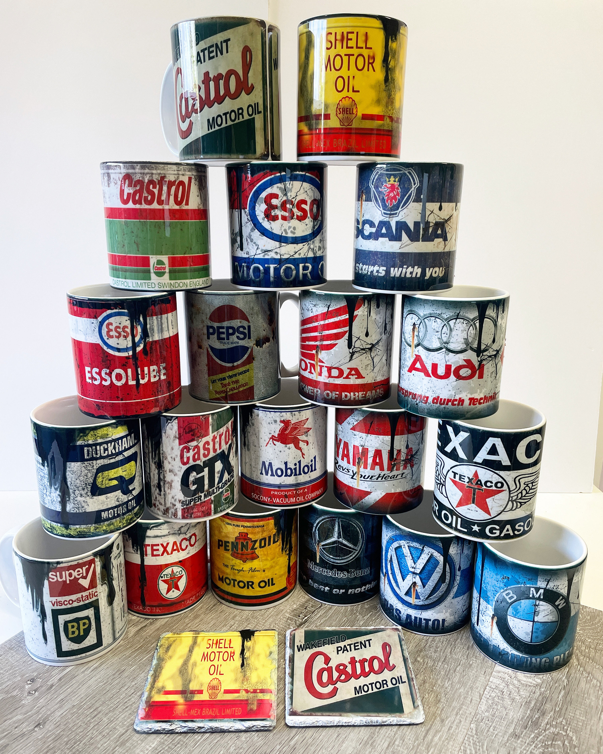 Retro Mugs, Vintage Oil Can Style Mugs, Car Mug, Mug for Dad, for Him ...