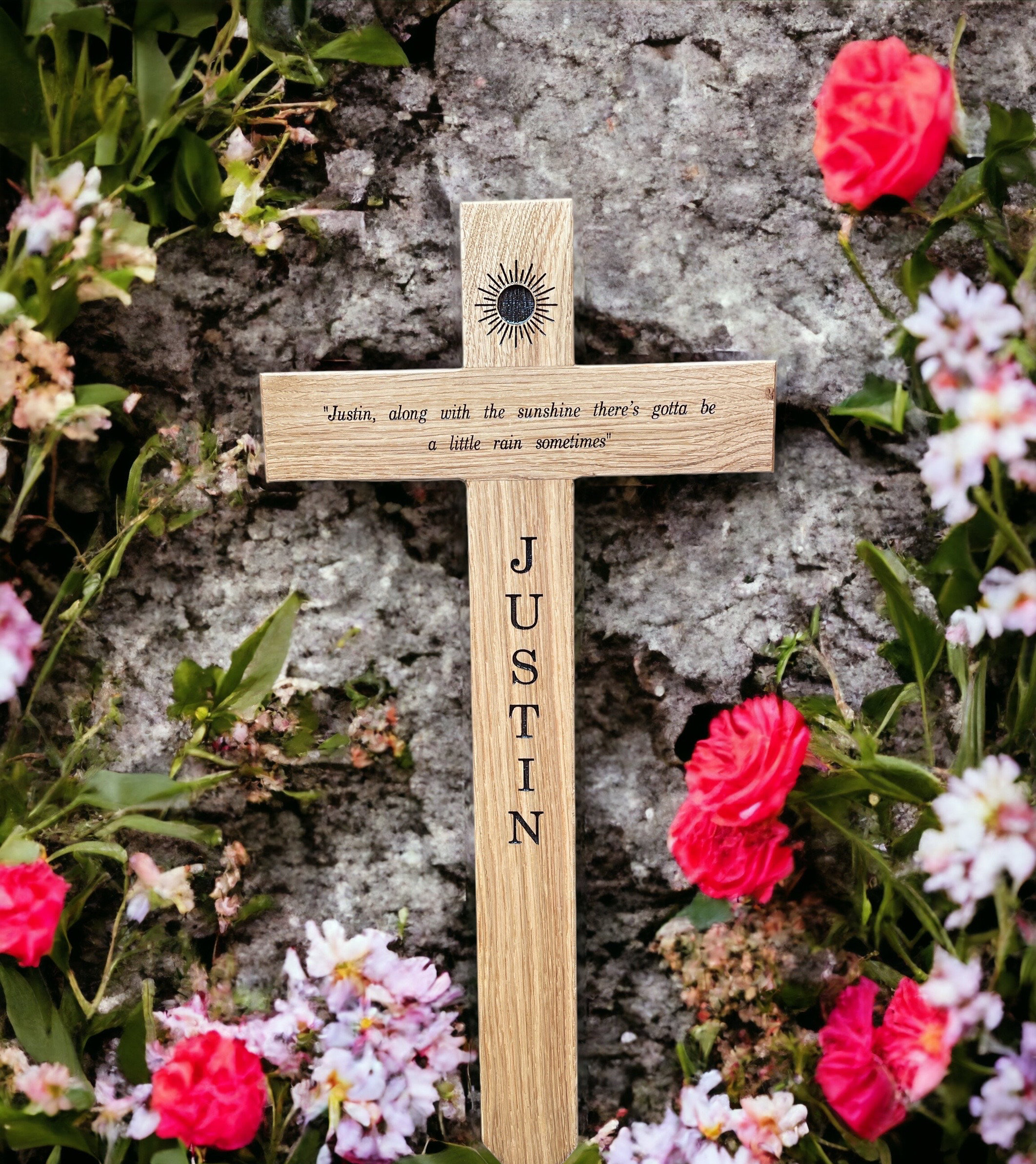Cruz conmemorativa de madera con placa y grabado o grabado en - Etsy España