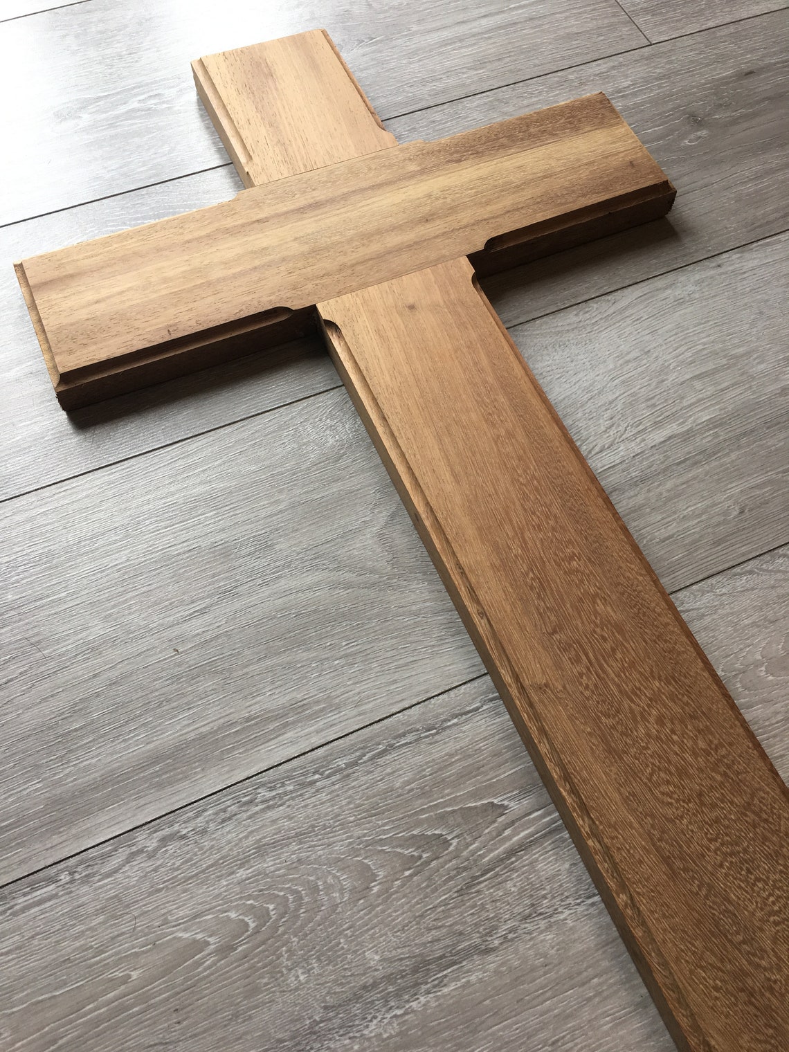 43” XL Wooden Memorial Cross With Free Engrave Plaque or Engraved Onto ...