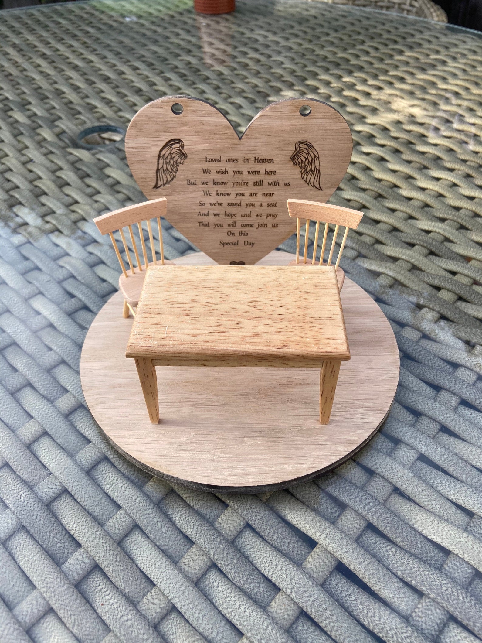 Wedding in memory of missing person memorial chairs miniature | Etsy