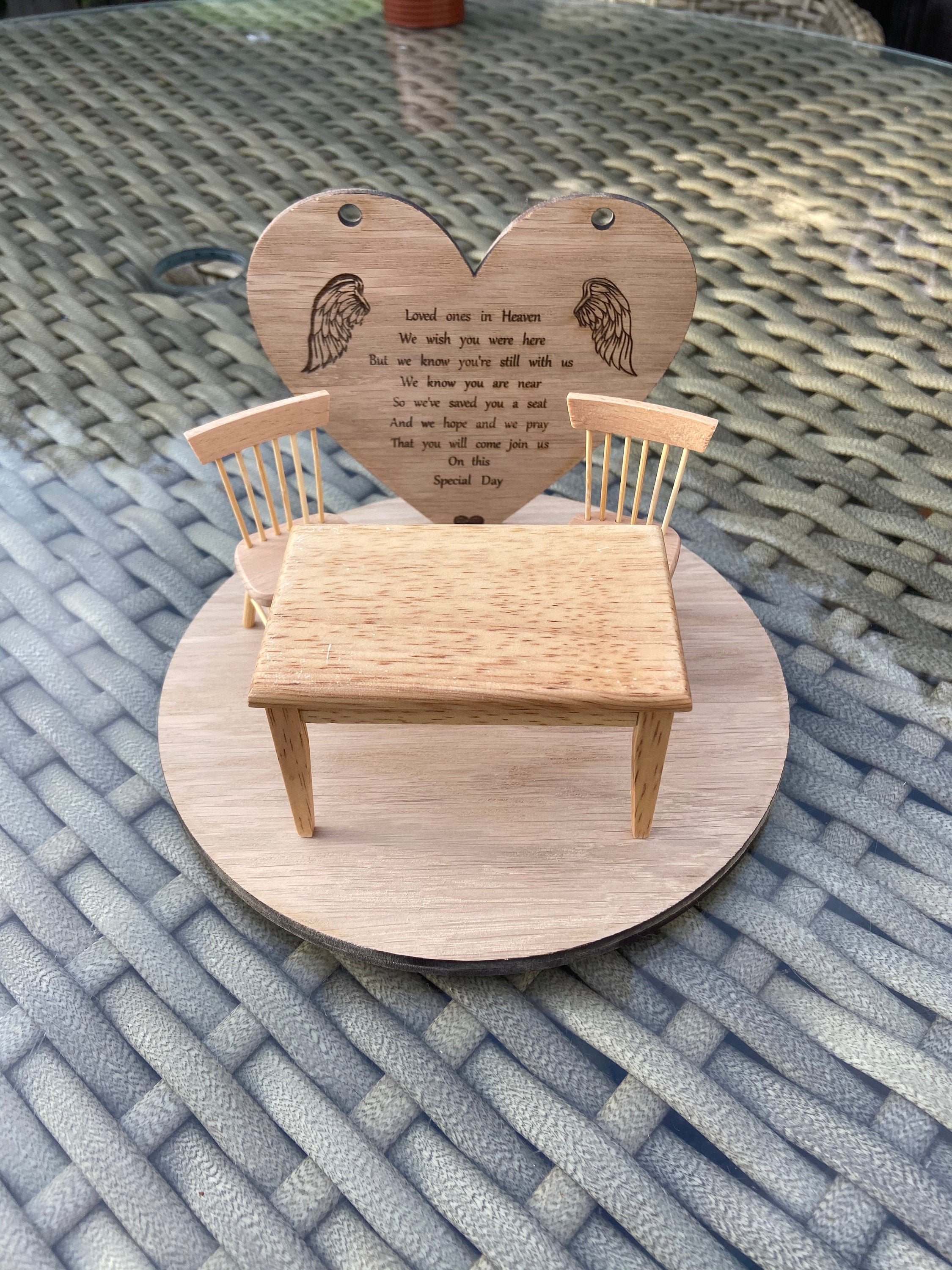 Wedding in memory of missing person memorial chairs miniature | Etsy